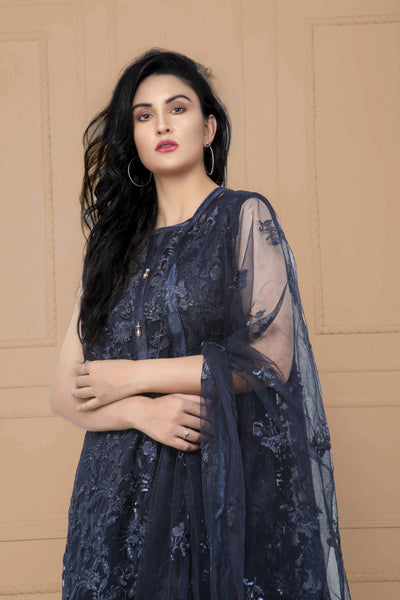Navy blue net dress 008 – Studio Elite Chicago